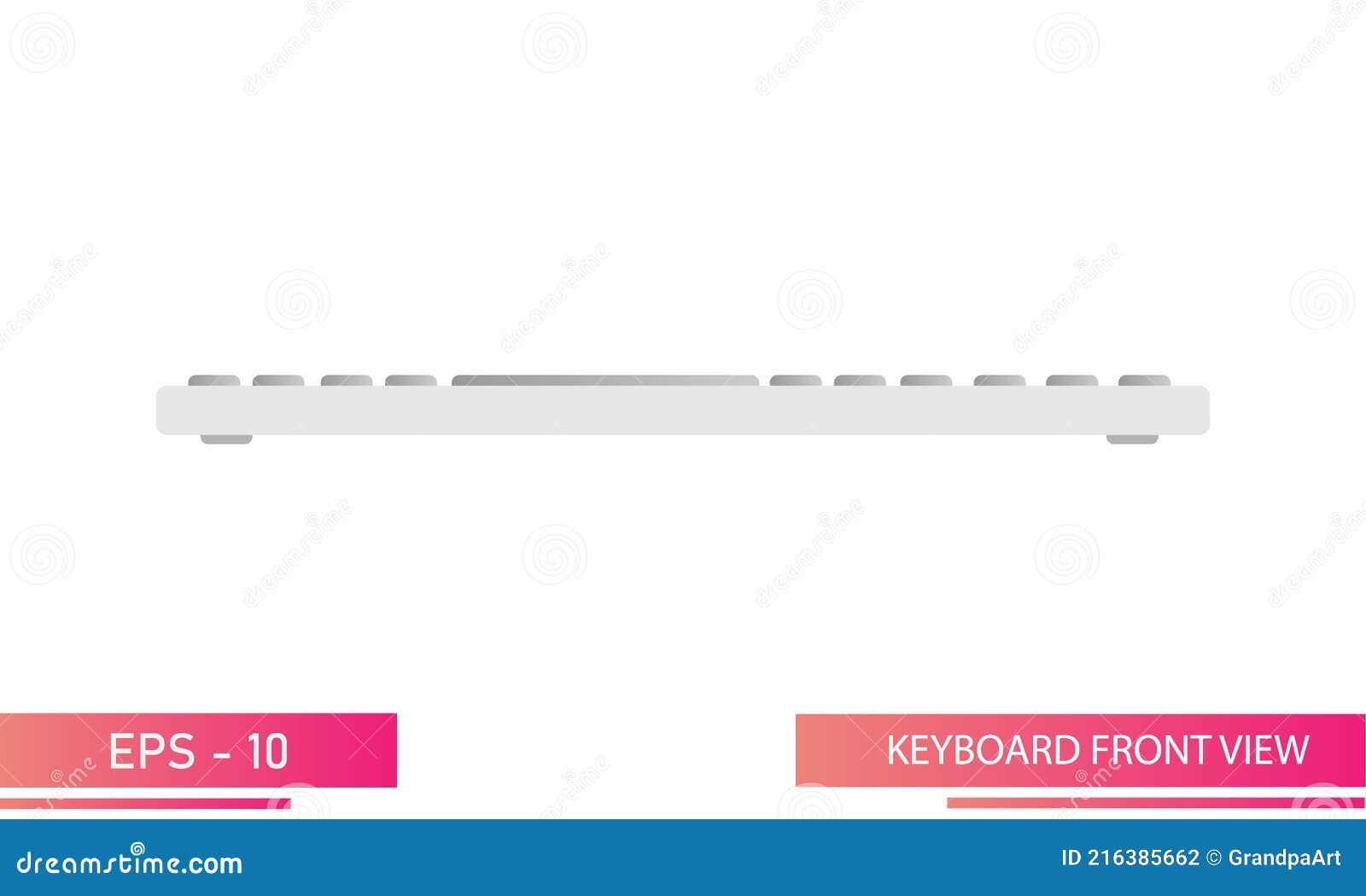 Light - Colored Keyboard in Gradient Design, Front View. Realistic ...