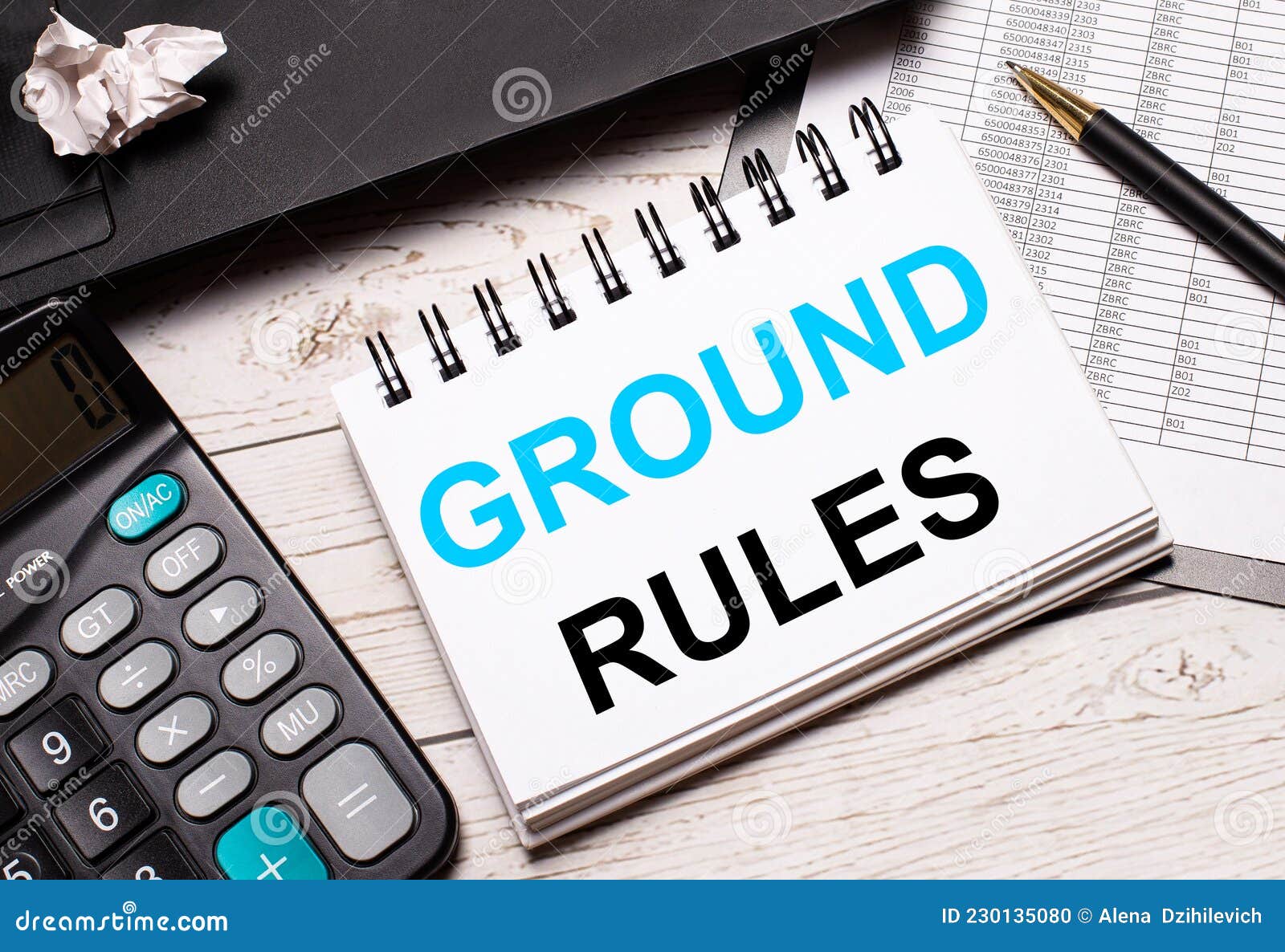 On a Light-colored Office Table is a Computer, a Black Calculator, a ...