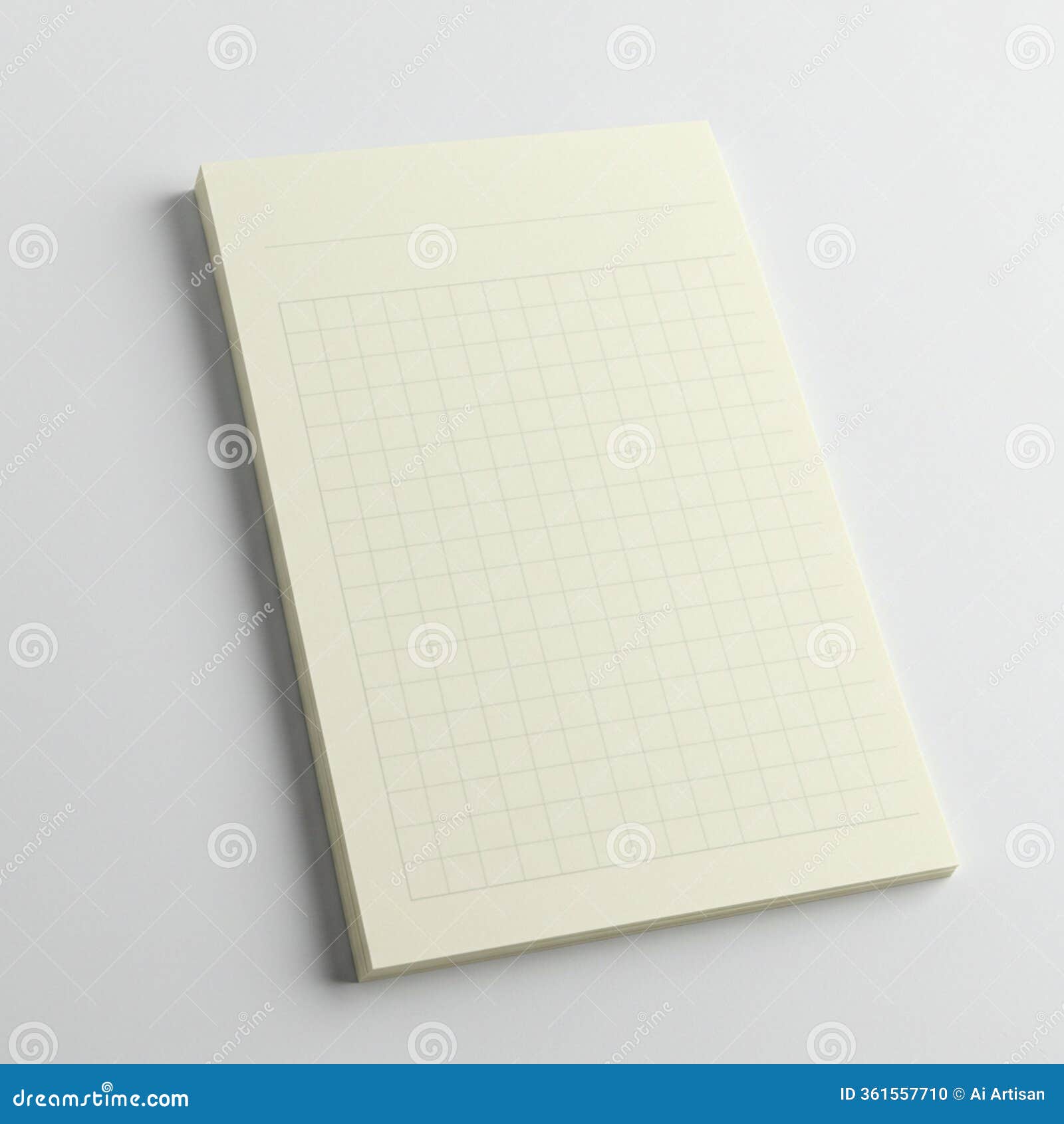 A Light-colored, Rectangular Notepad with a Grid Layout on the Front ...