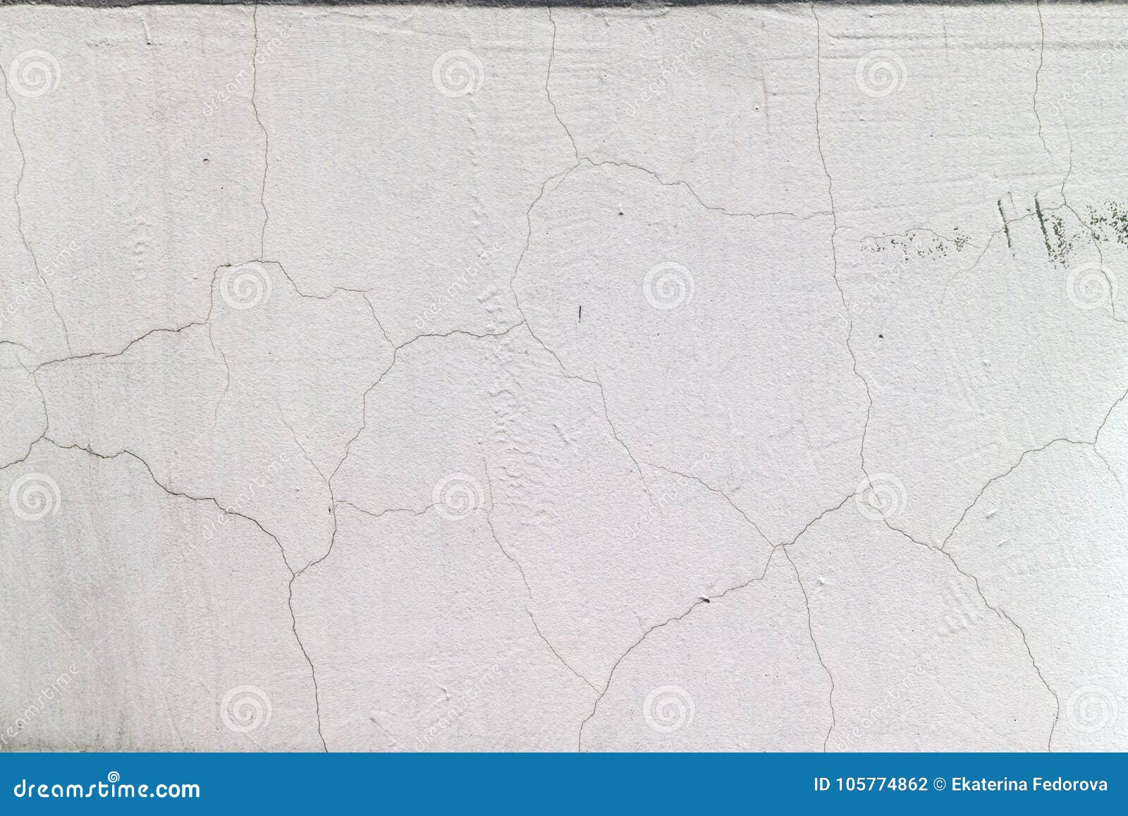 Light Colored Wall with Cracks. Concrete Old Covering. Unusual ...