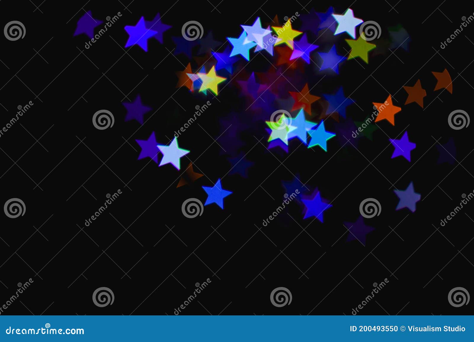 Light Colorful Blue Star Light Effect Isolated Overlay Glitter Texture ...