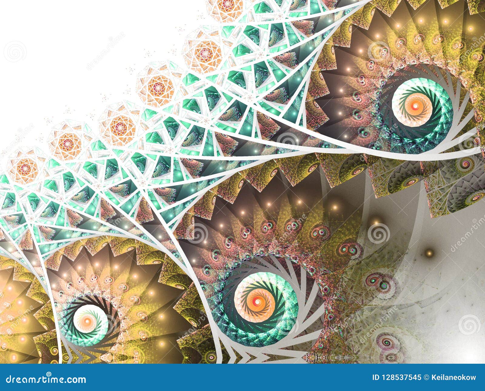 Light Colorful Fractal Spirals Stock Illustration - Illustration of ...