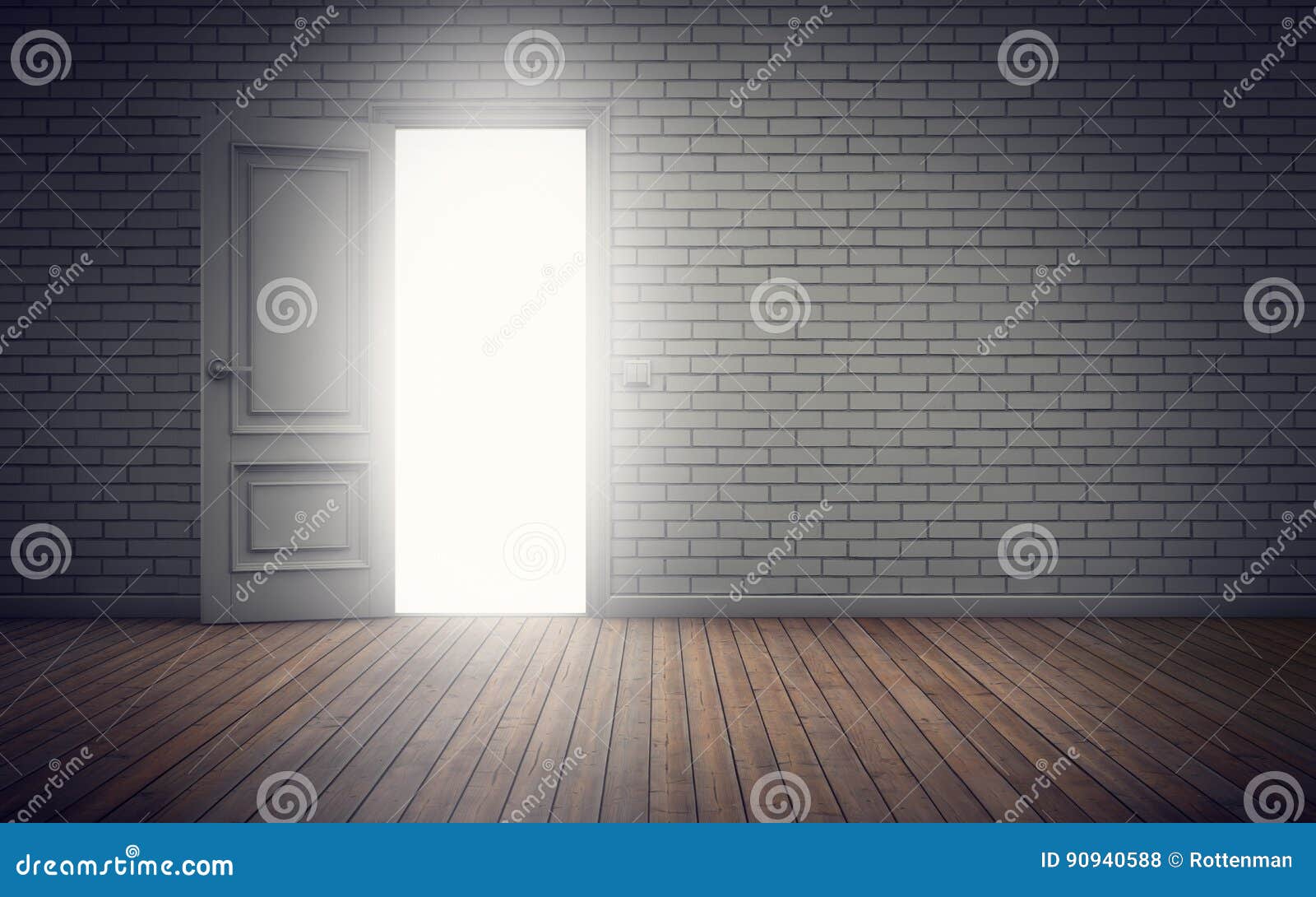 Light Coming through Doorway. 3d Rendering Stock Illustration ...