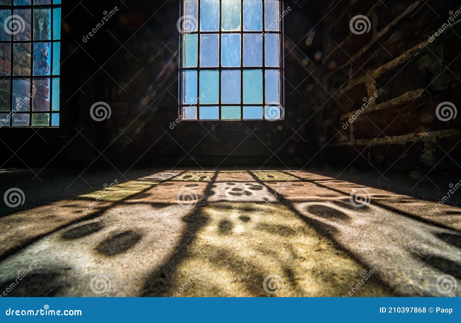 Light Coming through the Frosted Stained Window Stock Photo - Image of ...