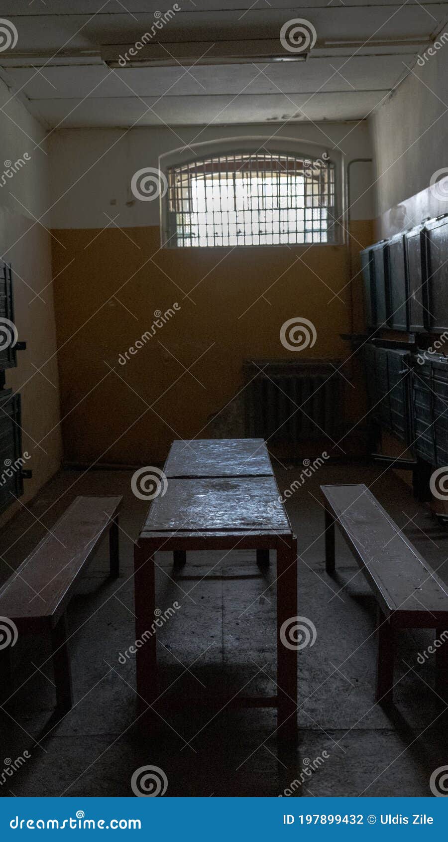 Light Coming in through Prison Cell Bars Window. Empty Jail Cells ...