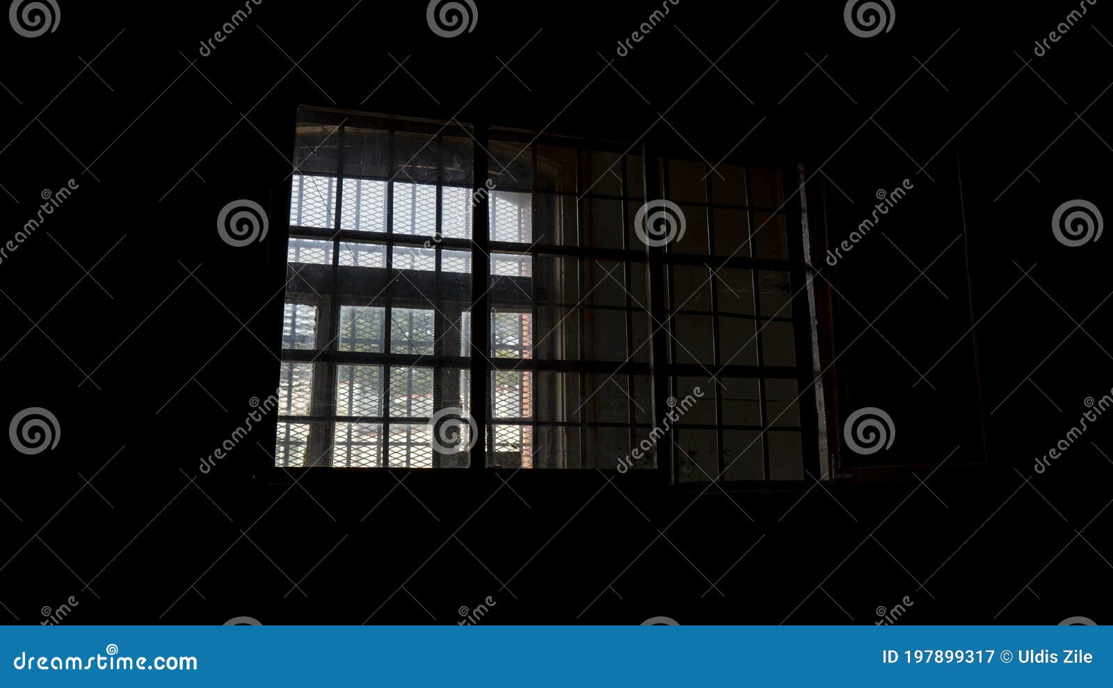 Light Coming in through Prison Cell Bars Window. Empty Jail Cells ...
