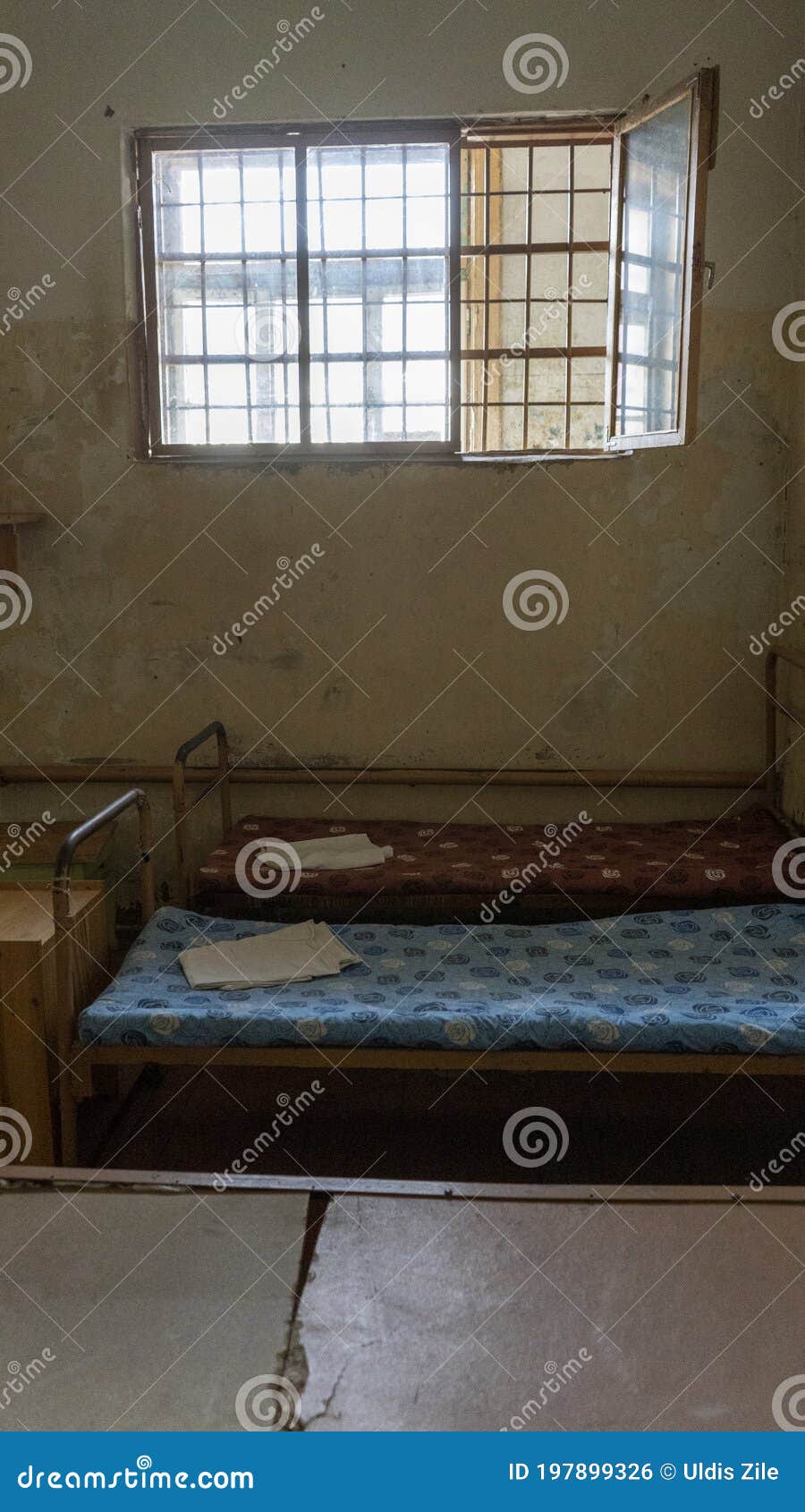 Light Coming in through Prison Cell Bars Window. Empty Jail Cells ...