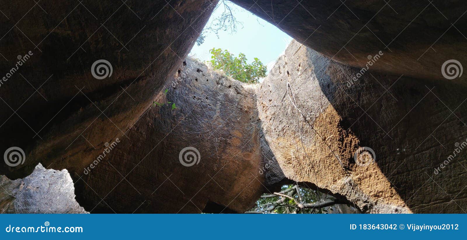 Light Coming from Sky in Old Cave. Stock Photo - Image of cave, great ...