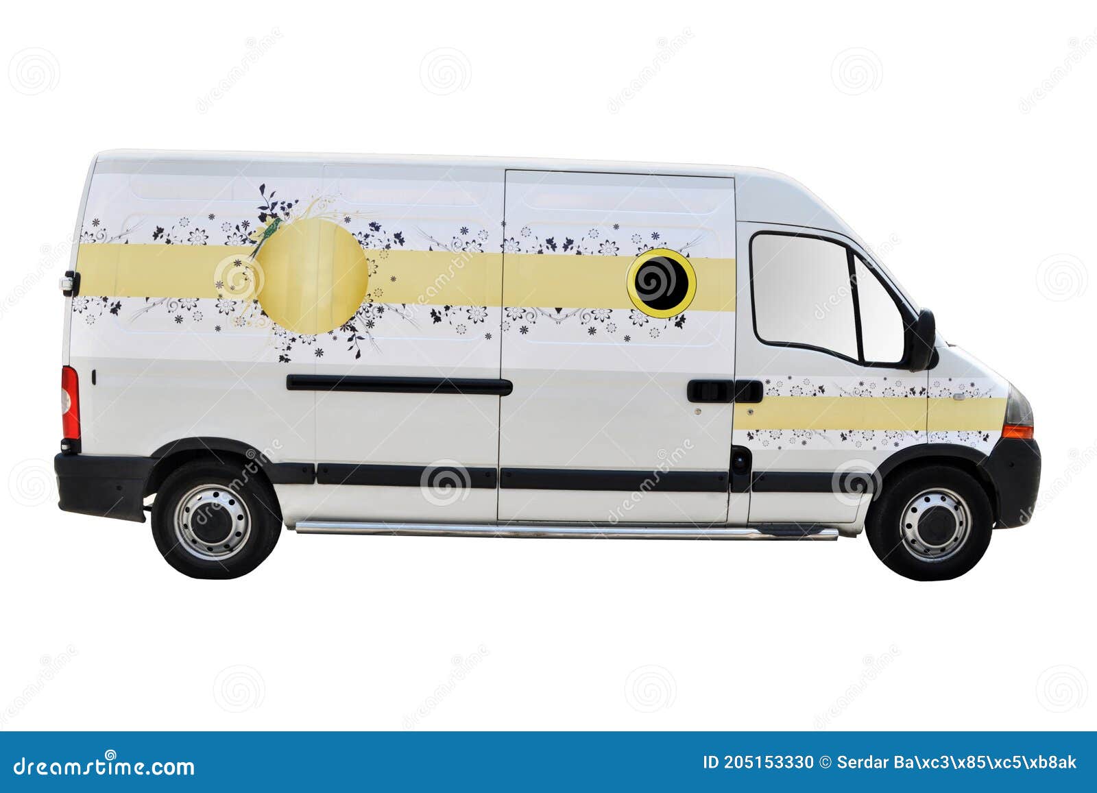 Light Commercial Vehicle, Minibus Panel Van Side View, Isolated on ...
