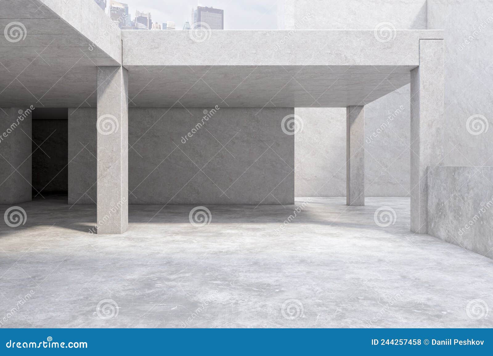 Light Concrete Building. Exterior Designs Concept Stock Illustration ...