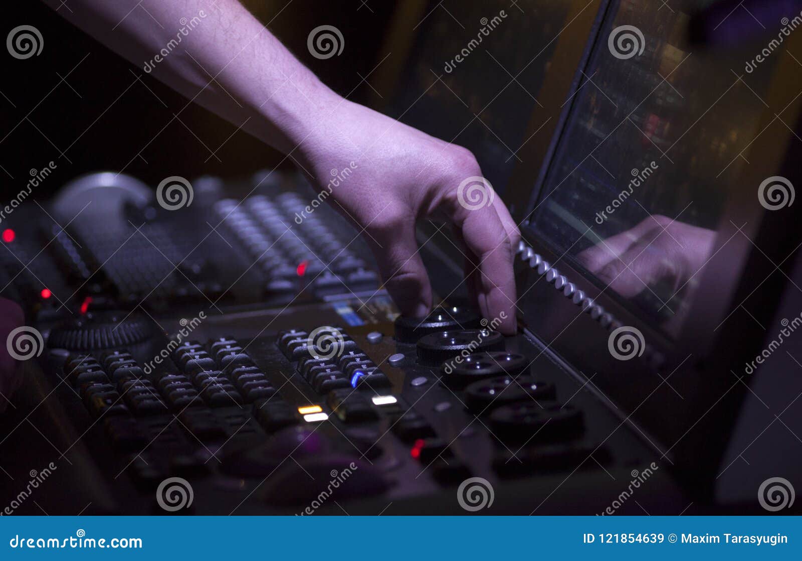 Light Console, Control Panel for Light. Stock Image - Image of scene ...