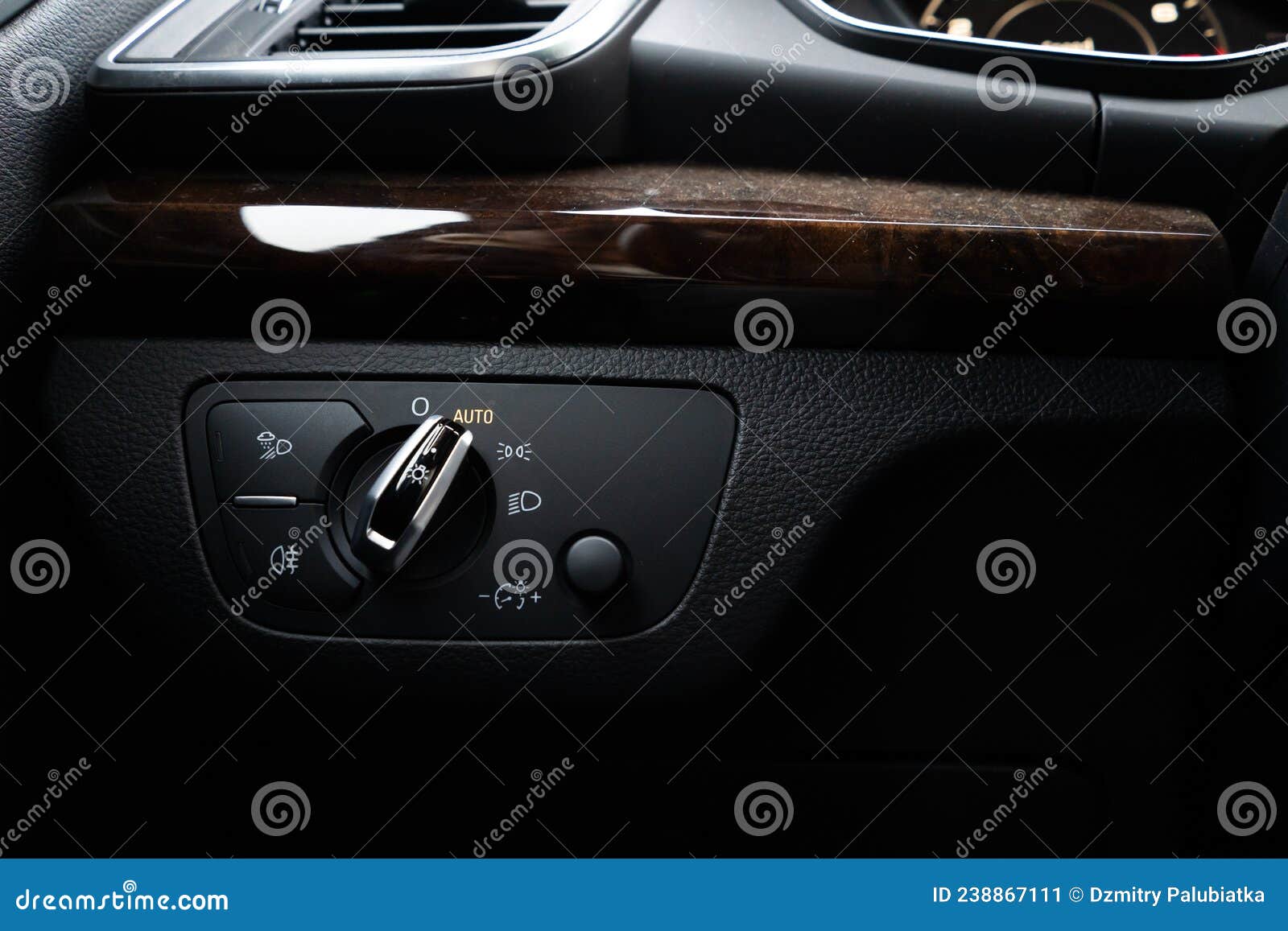Light Control Panel in a Modern Car Close-up Stock Image - Image of ...