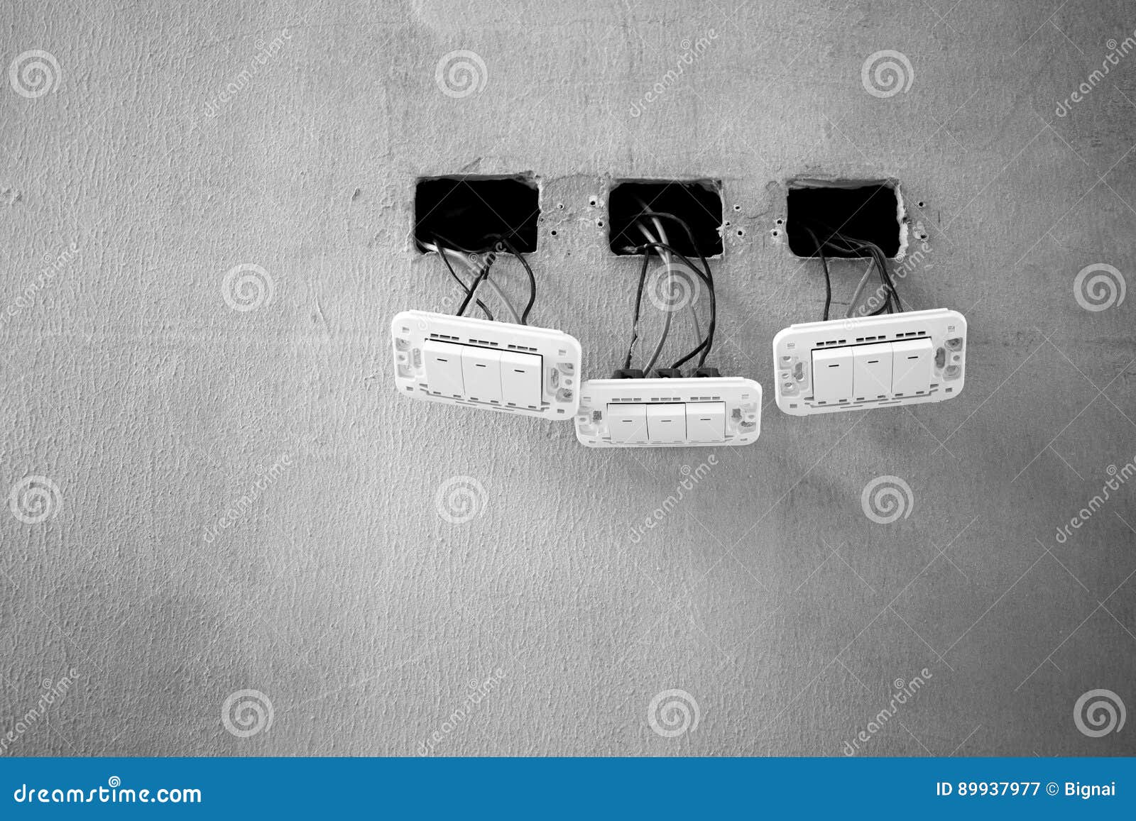 Light Control Switch Electrical System Installation Stock Image - Image ...