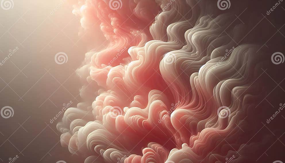 Light Coral Waves Mist Flows in Serene Pink Pattern Background ...