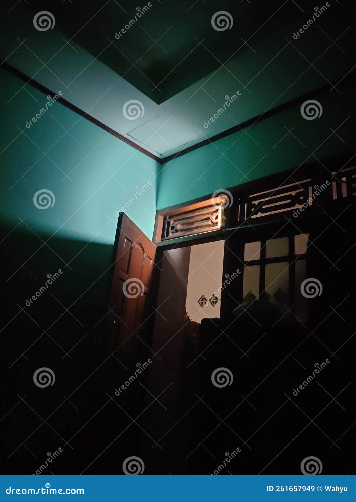 Light in the corner room stock image. Image of room - 261657949