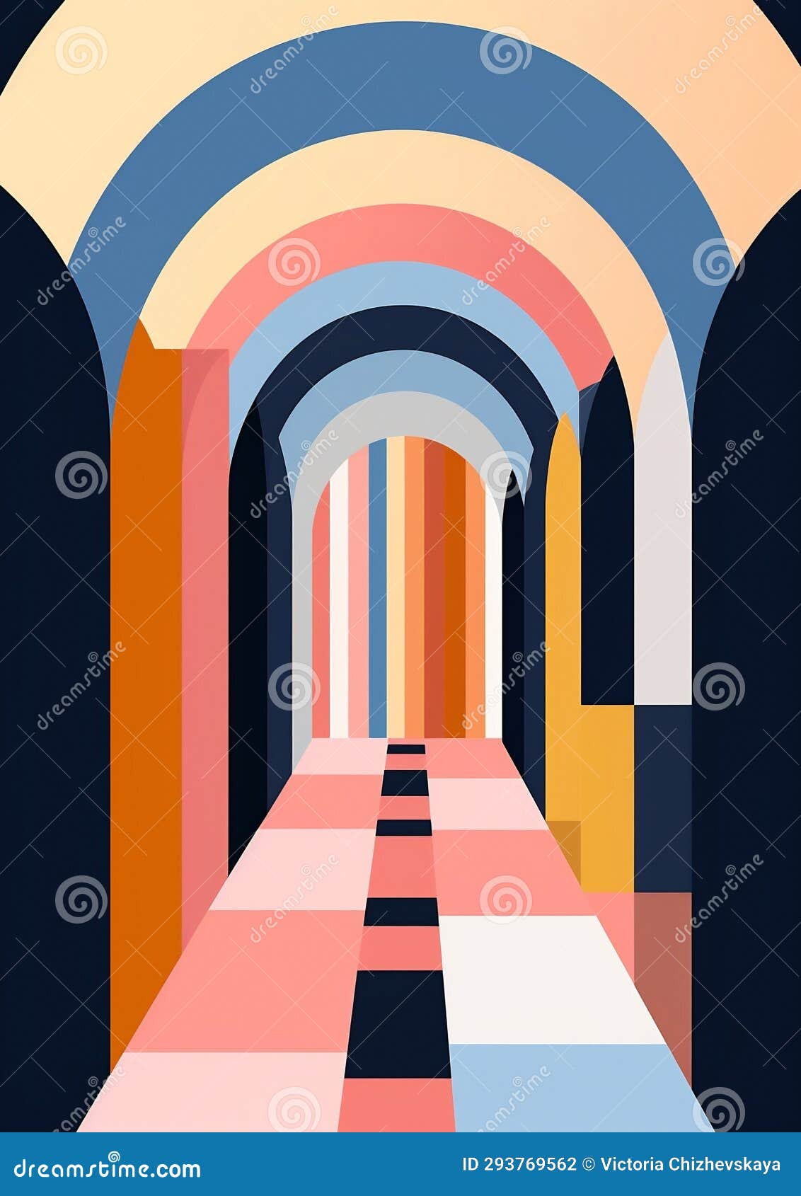Light Abstract Arch Illustration Architectural Design Hall Modern ...