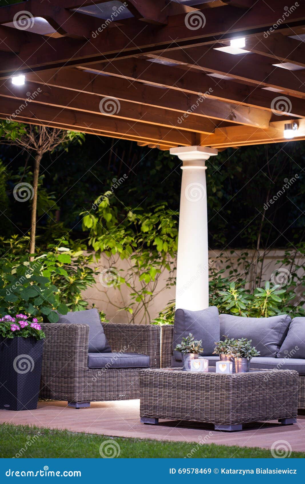 Light and cozy terrace stock image. Image of contemporary - 69578469