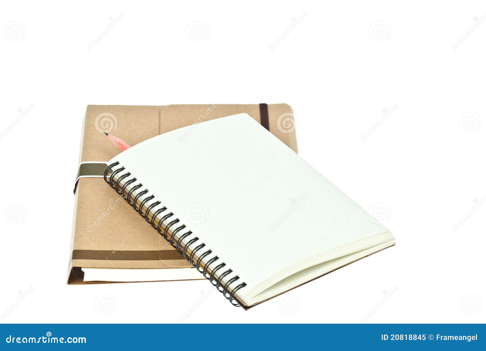 Light Cream Color Paper Note Book and Pencil Stock Image - Image of ...