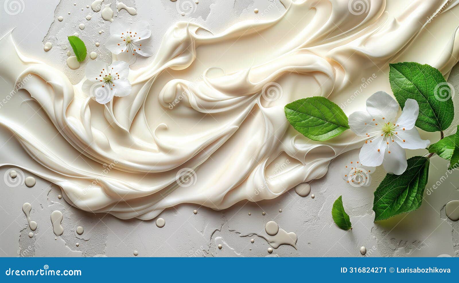 Light Creamy Background With White Flower Stock Image | CartoonDealer ...