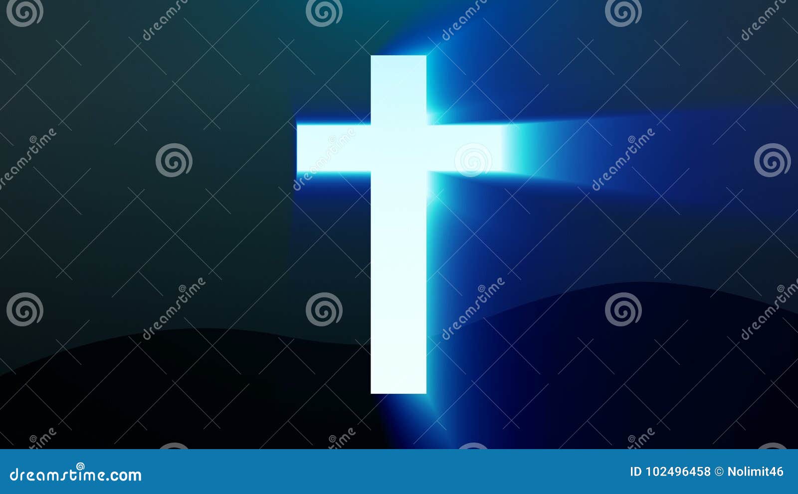 Light Cross of Christ, Ray Beams Background Stock Photo - Image of ...