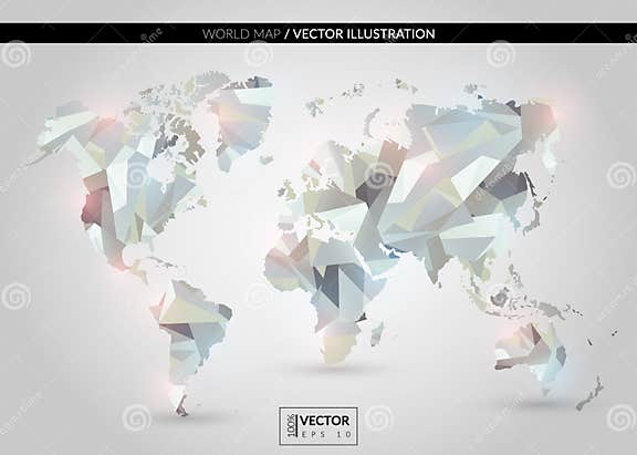 Light crystal world map stock vector. Illustration of background - 66271510