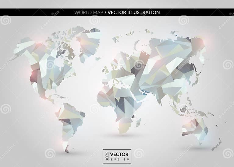 Light crystal world map stock vector. Illustration of background - 66271510