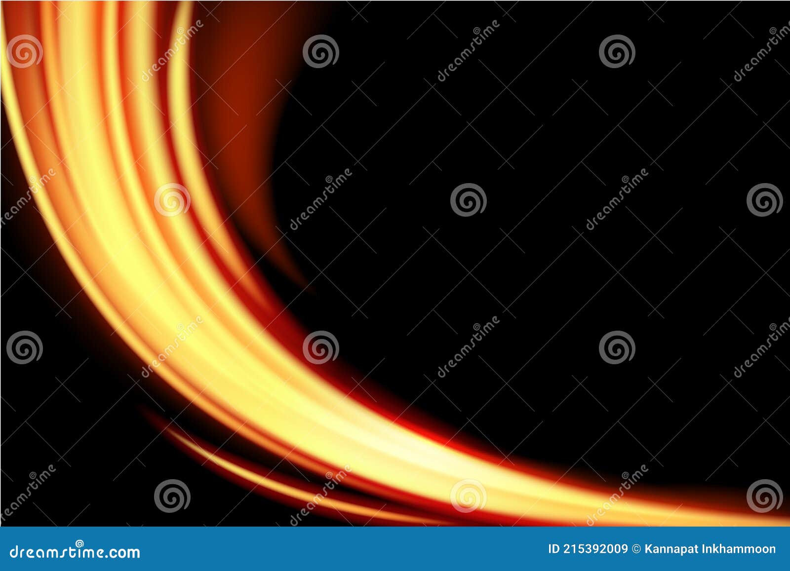Light Curve Glowing Effect on Black Background Stock Vector ...