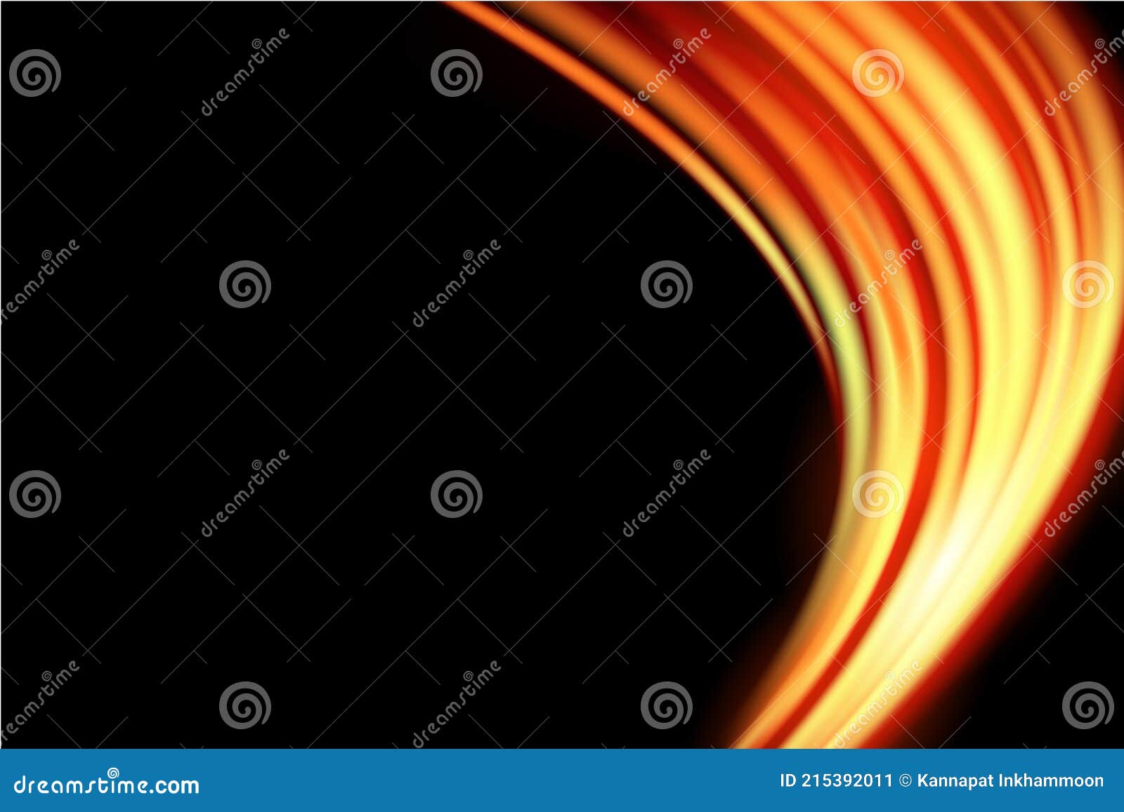 Light Curve Glowing Effect on Black Background Stock Vector ...