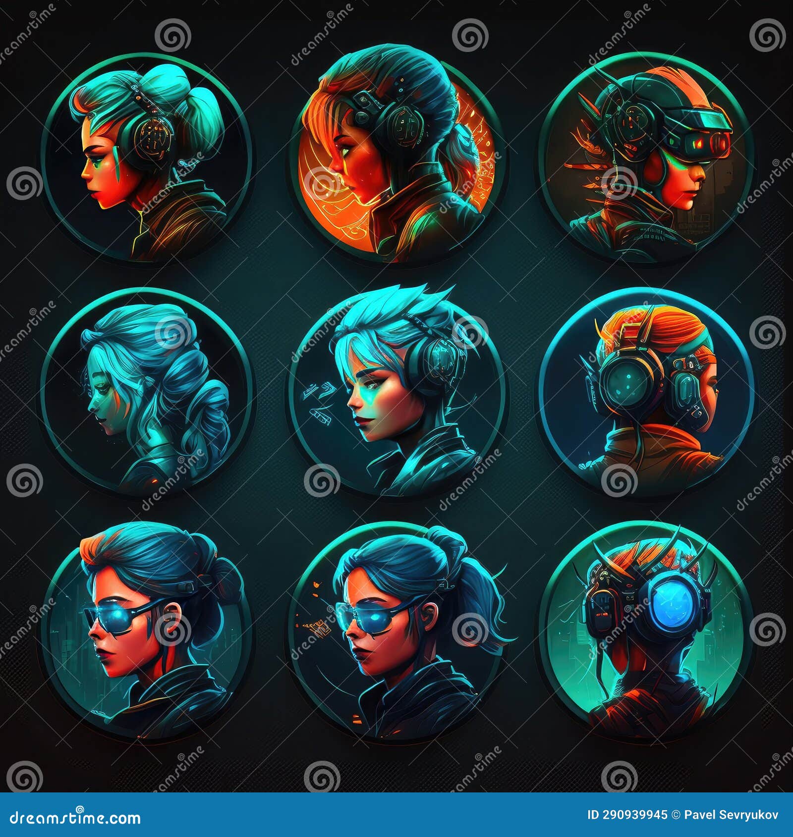 Light Cyberpunk Character Avatar Ai Generated Stock Image - Image of ...
