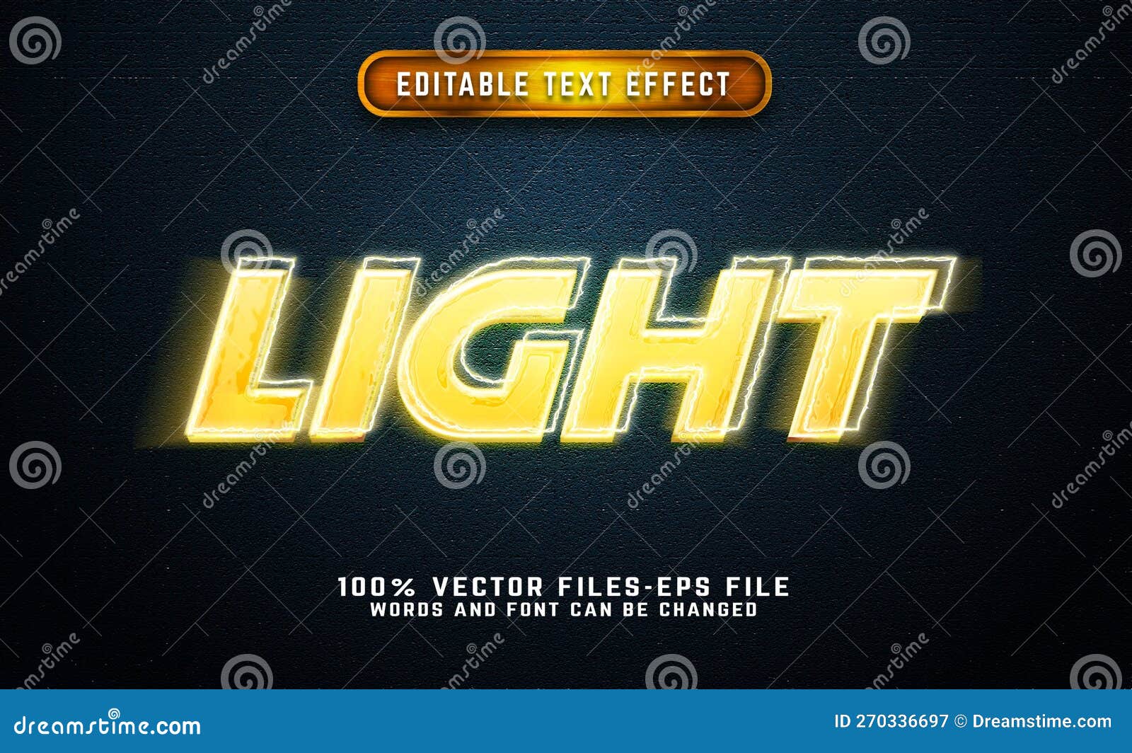 Light 3d Text Effect Premium Vectors Stock Vector - Illustration of ...