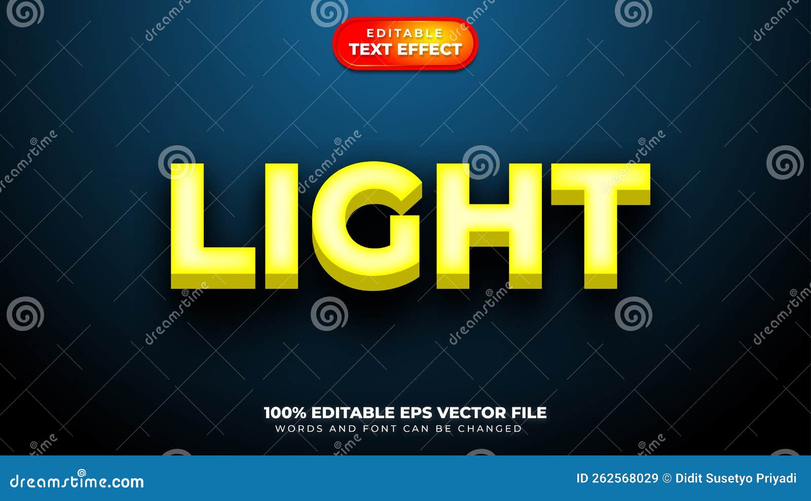 Light 3d Text Style Effect, Editable Text Effect Stock Vector ...