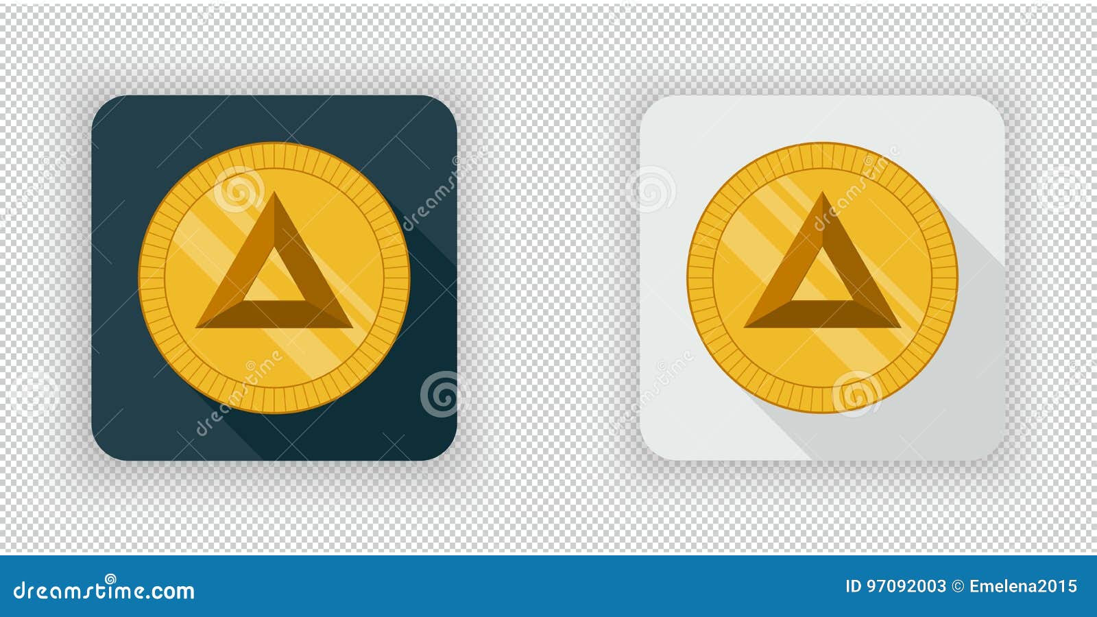 Light and Dark Basic Attention Token Crypto Currency Icon Stock ...