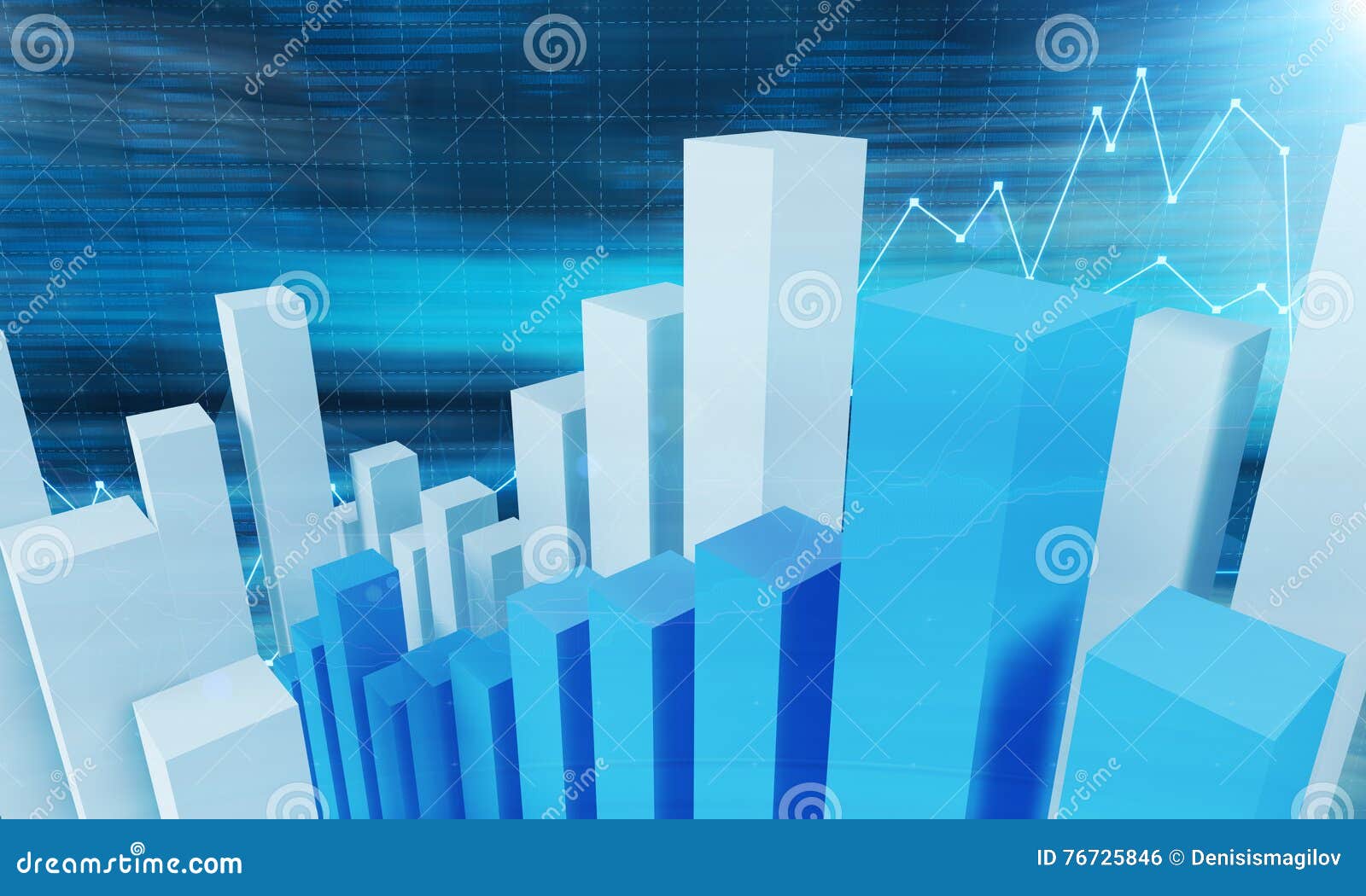 Light and Dark Blue Bar Chart Stock Illustration - Illustration of ...