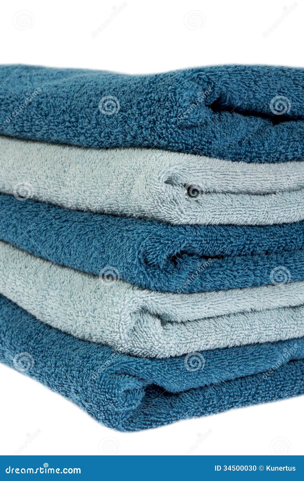 Light and Dark Blue Towels Folded Stock Photo - Image of closeup ...