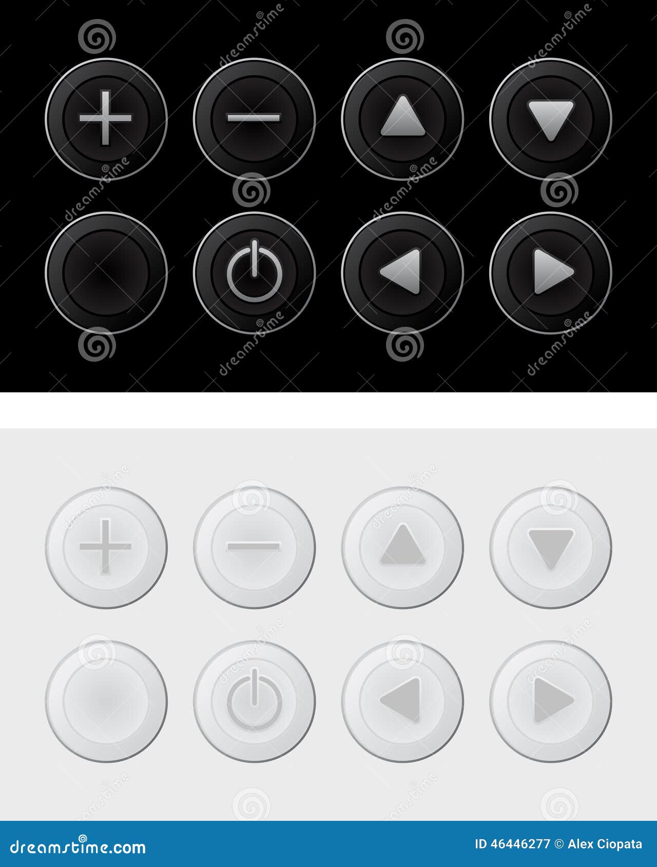 Light and dark buttons stock vector. Illustration of icon - 46446277