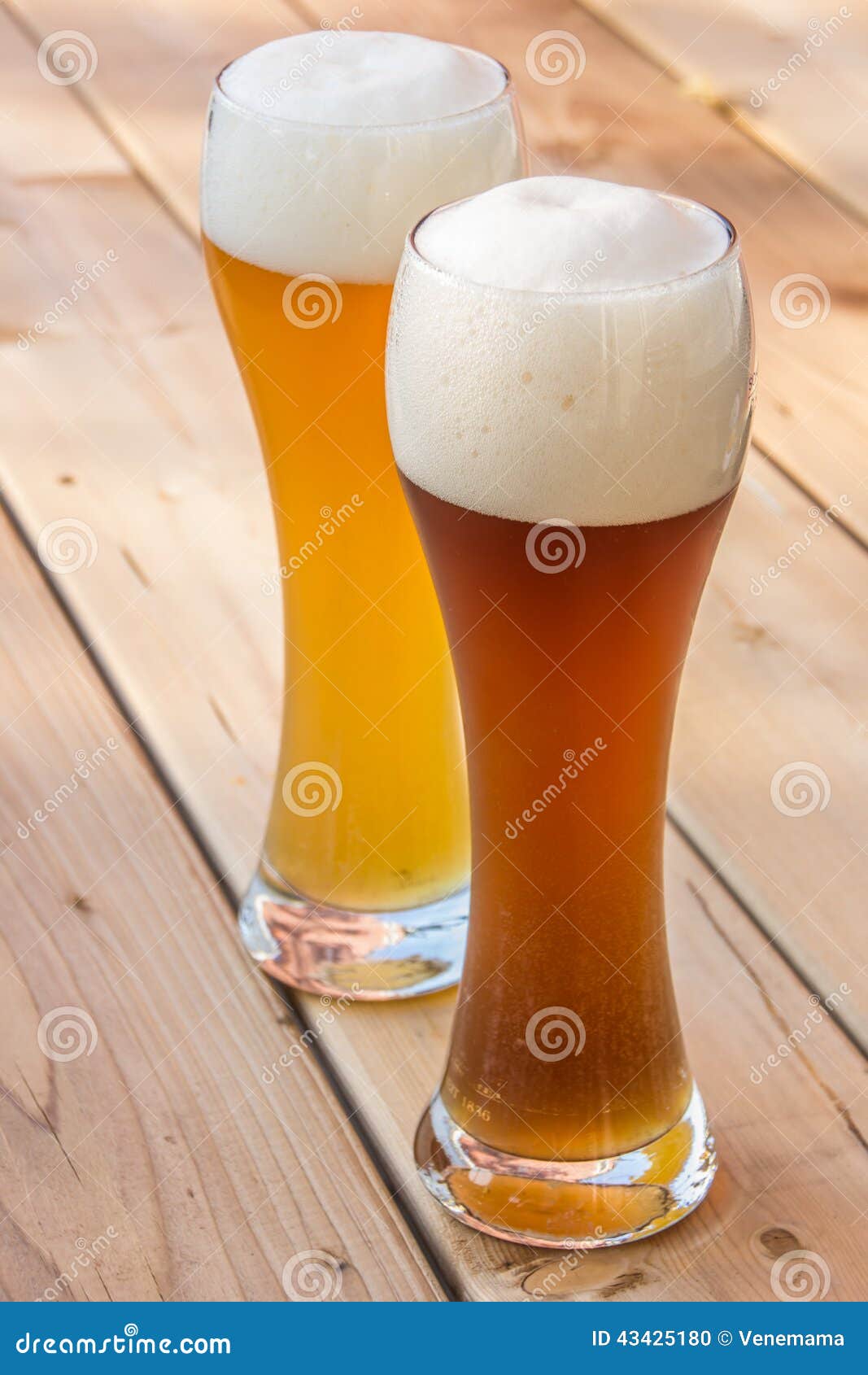 Light and Dark German Wheat Beer Stock Photo - Image of germany ...