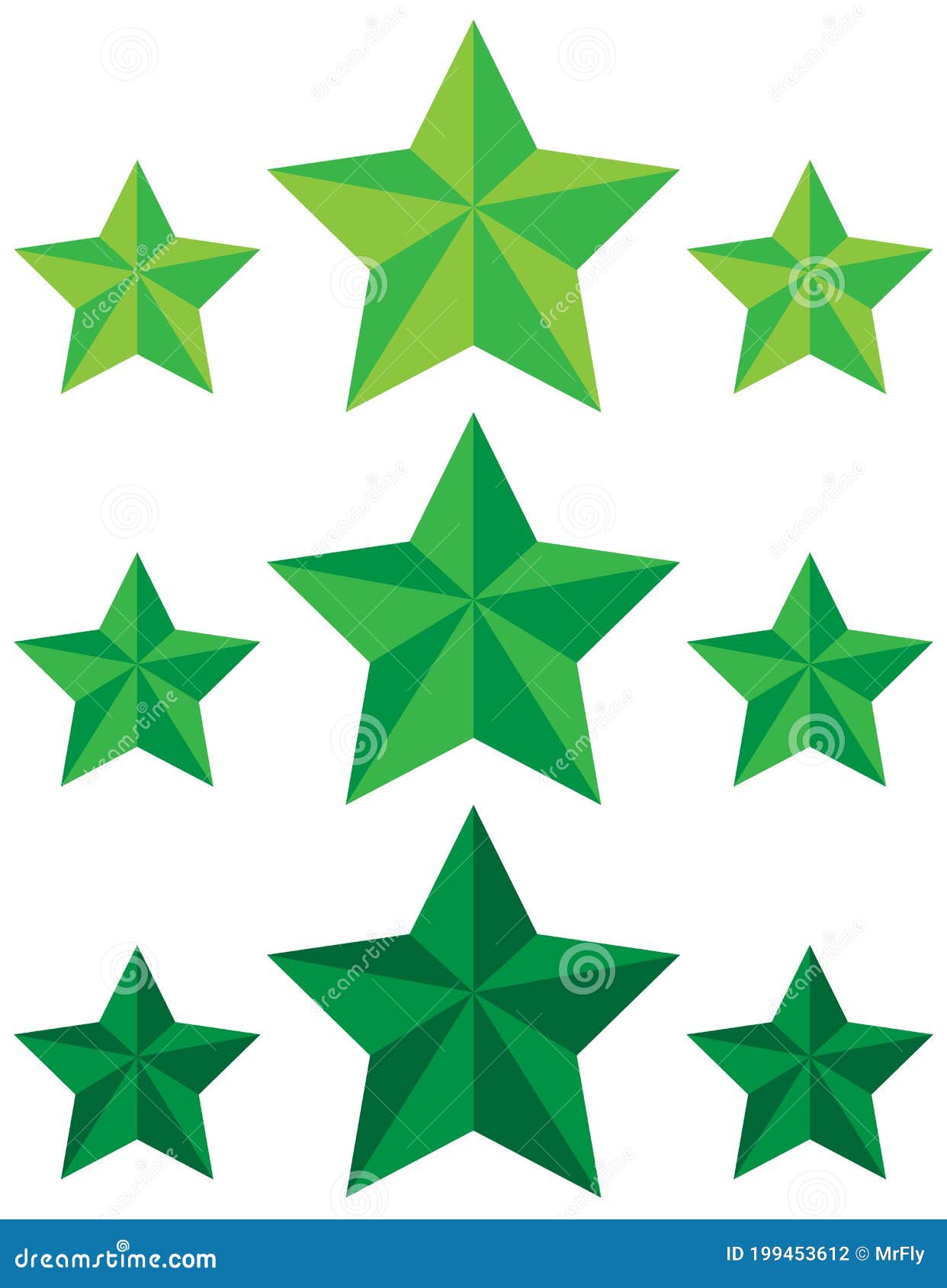 Light and Dark Green Detailed Star, Vector Illustration Stock Vector ...