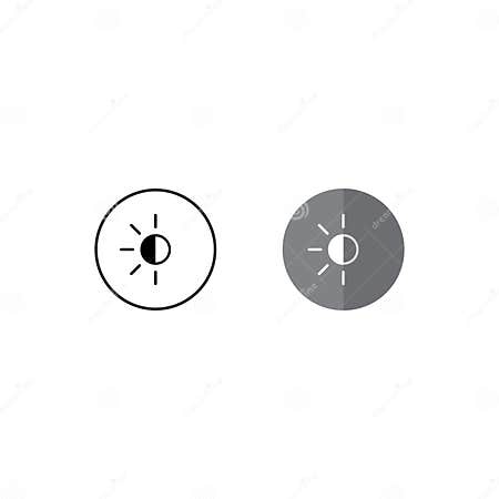 Light and Dark Mode Button Icon Vector in Flat Design Style Stock ...