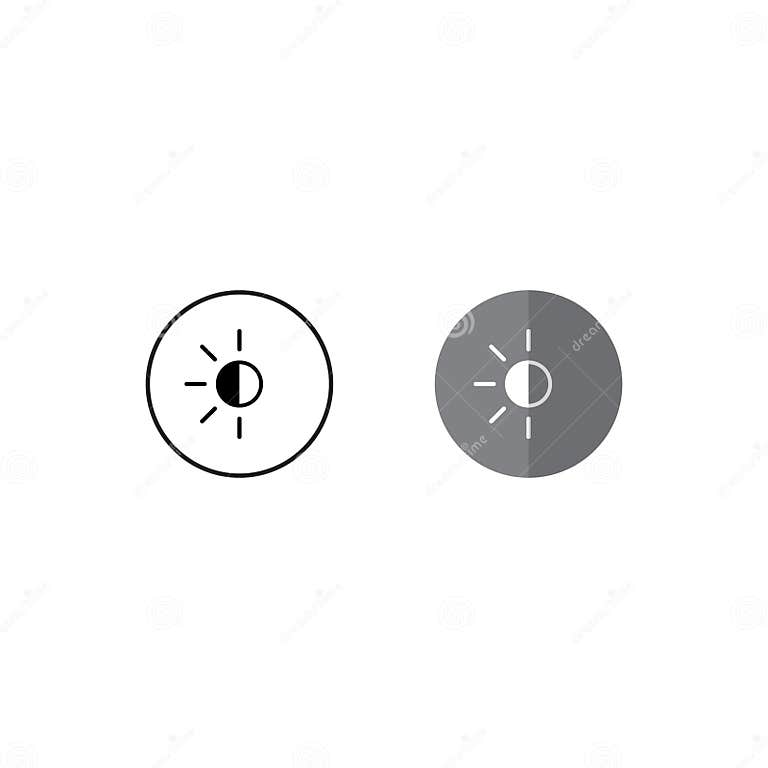 Light and Dark Mode Button Icon Vector in Flat Design Style Stock ...