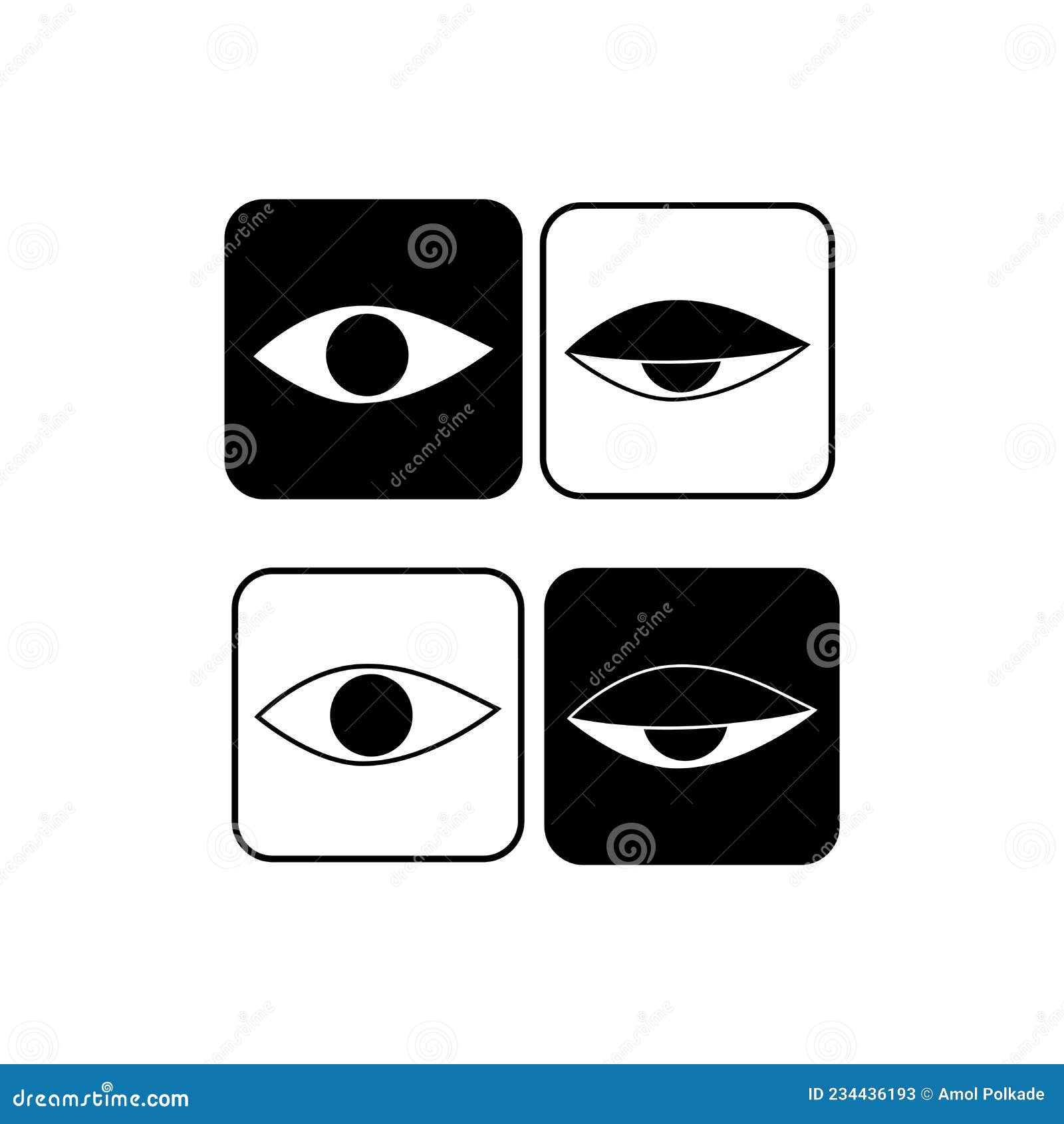 Light and Dark Mode Buttons with Eyes Icon Stock Vector - Illustration ...