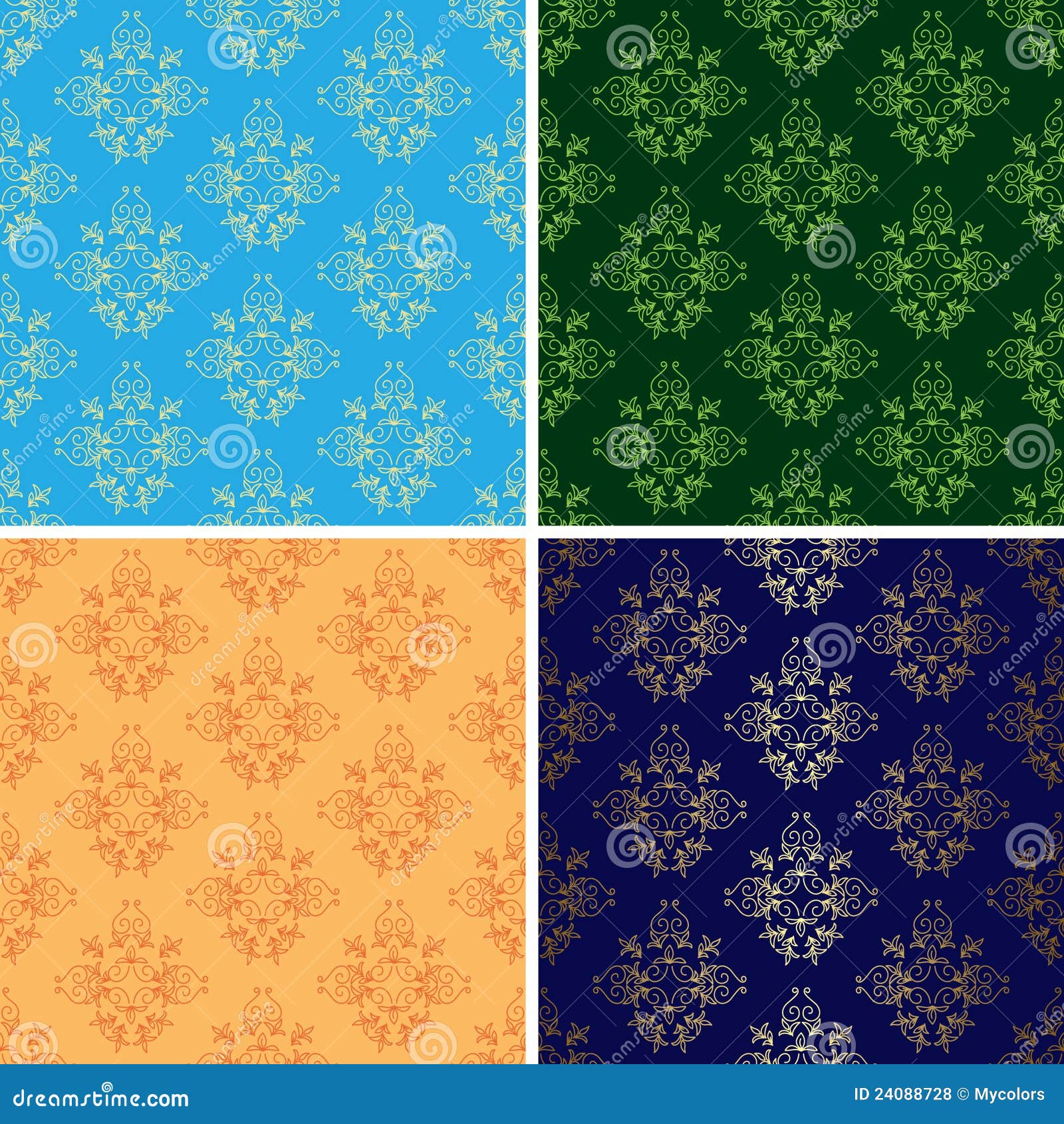 Light and Dark Seamless Vintage Patterns - Eps Stock Vector ...