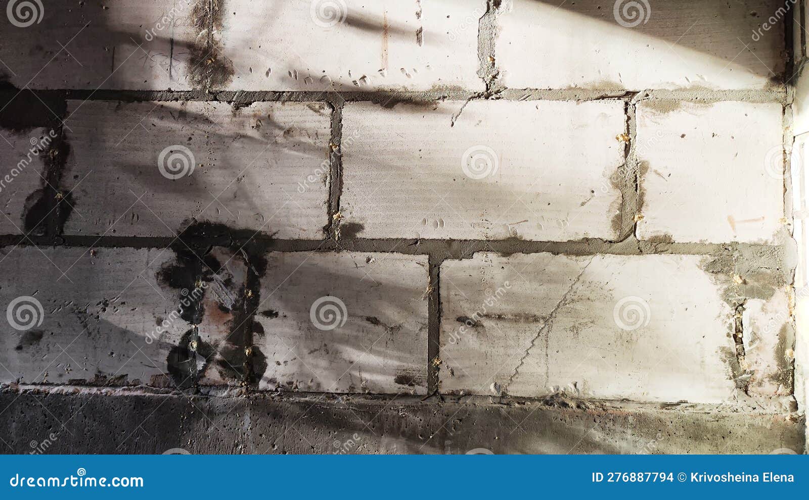 Light and Dark Shadows from the Sun on the Wall with Rough, Large ...