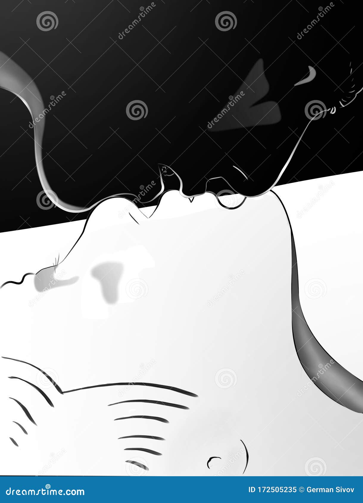 Light and darkness stock illustration. Illustration of kiss - 172505235