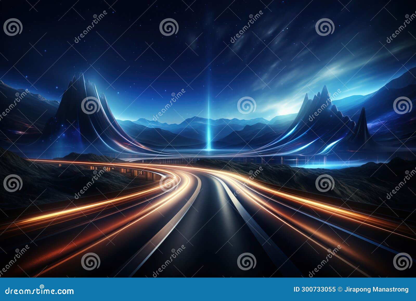 Light Data Tranfer Artificial Intelligence Network Background ...