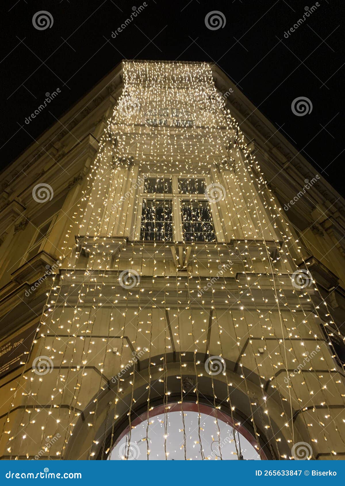 Light Decorations on the Facade Stock Image - Image of decorative ...