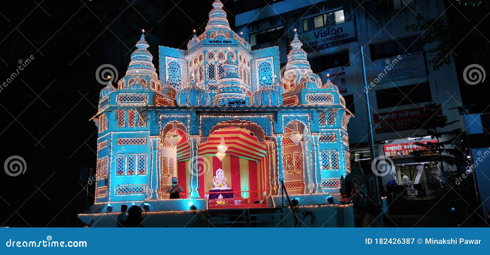 Light Decorations of Temple Editorial Photography - Image of tourism ...