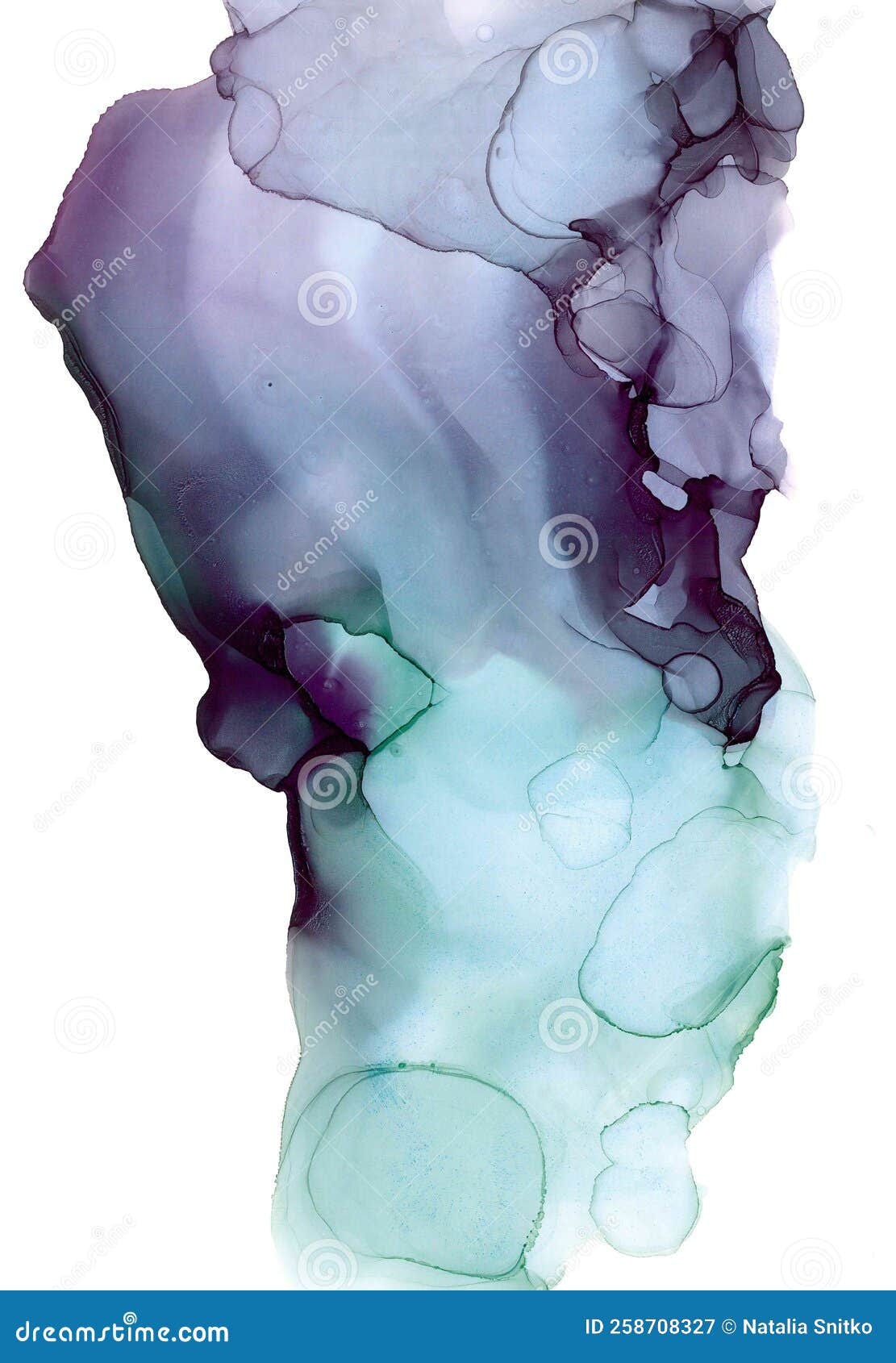 Light Delicate Translucent Cloud of the Bubbling Violet-emerald Smoke ...