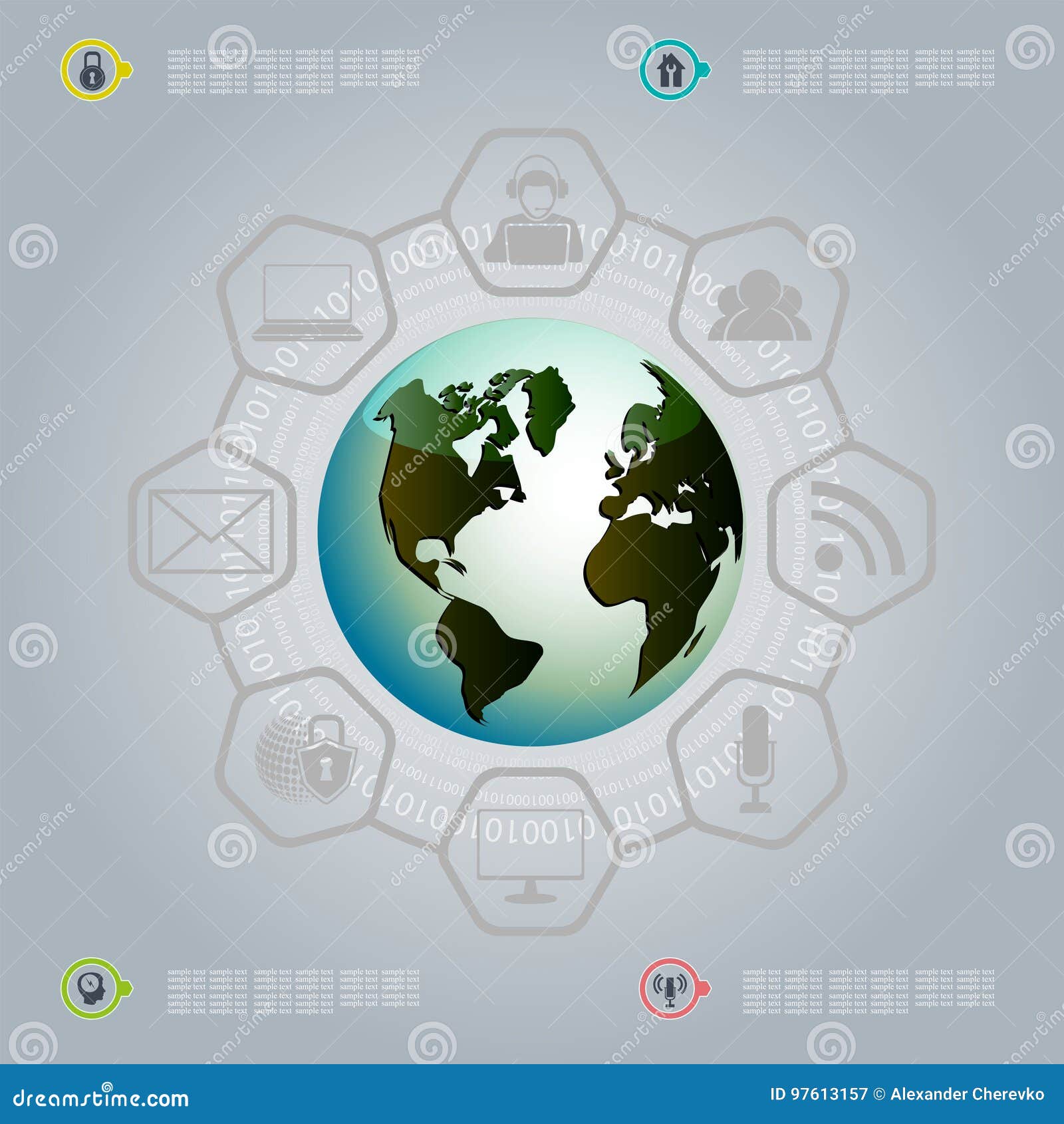 Light design with globe stock vector. Illustration of numbers - 97613157