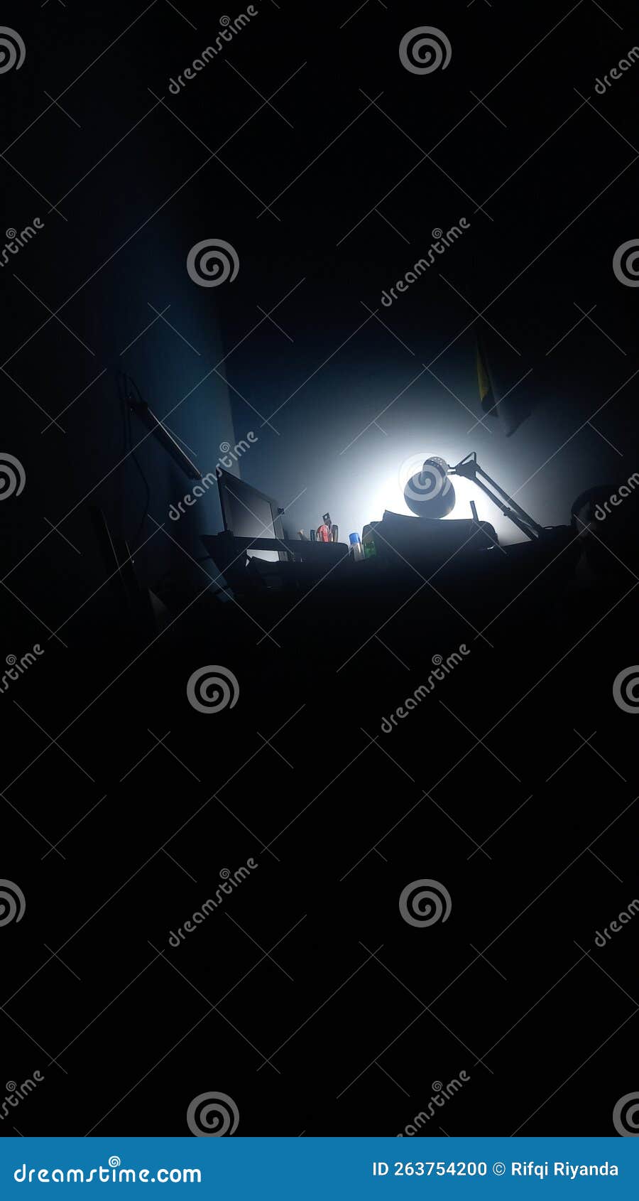 The Light on the Desk during Overtime Work Stock Photo - Image of ...