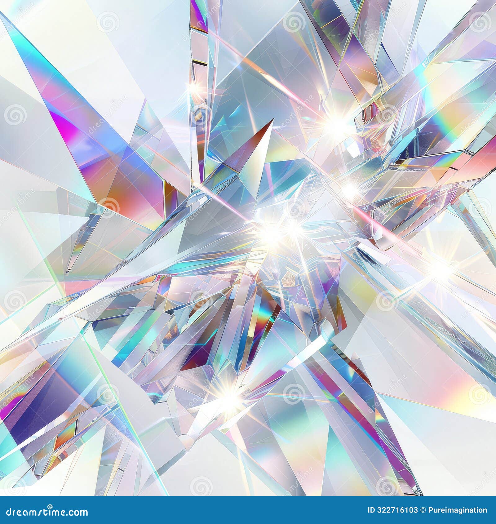 Fractured Crystals Refract Light Into Mesmerizing Spectrum Stock Image ...